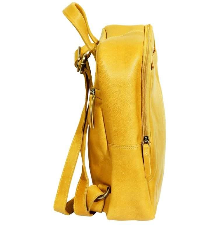 Ruksak z pravej kože Leonardo Verrelli žltý batoh kozeny | multibella