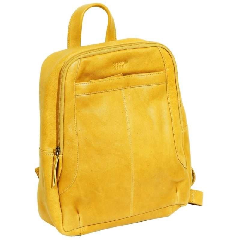 Ruksak z pravej kože Leonardo Verrelli žltý batoh kozeny | multibella